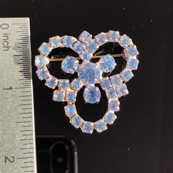 Jewelry | Vintage Baby Blue Rhinestones Pin Brooch | Poshmark